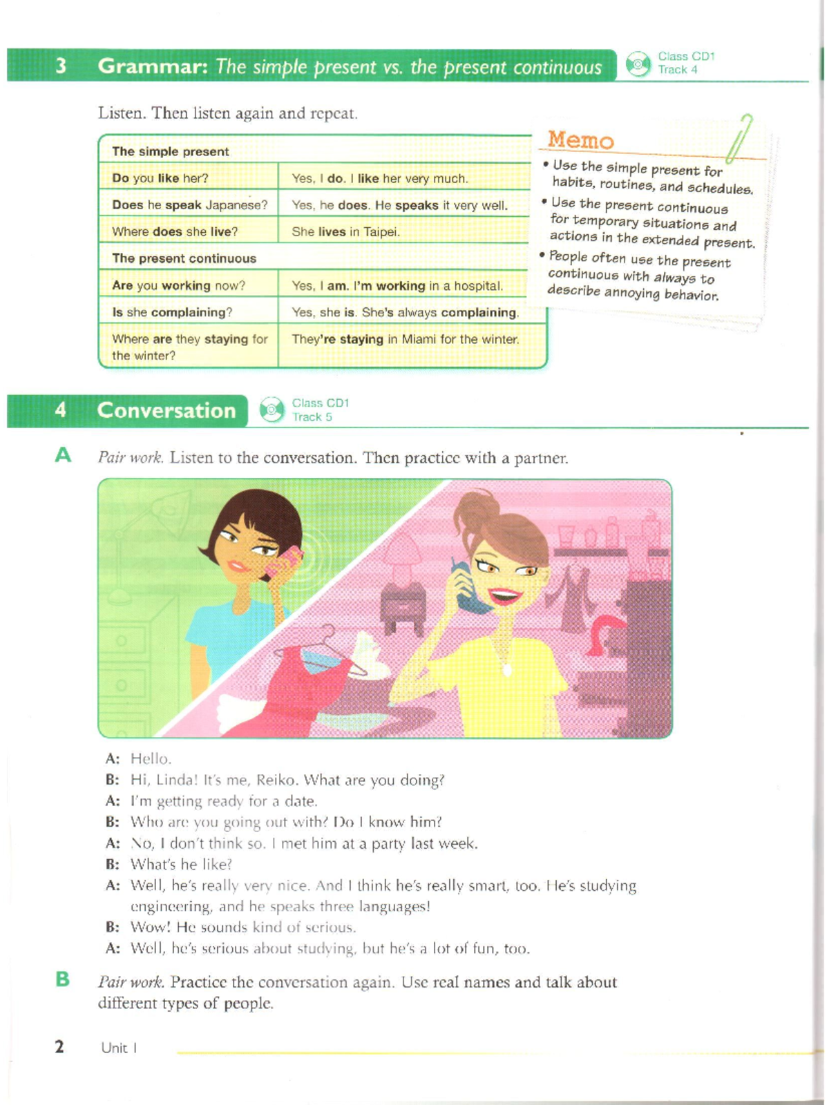 Talk time 3 students book 6 - Class CD1 3 Grammar: The simple present ...