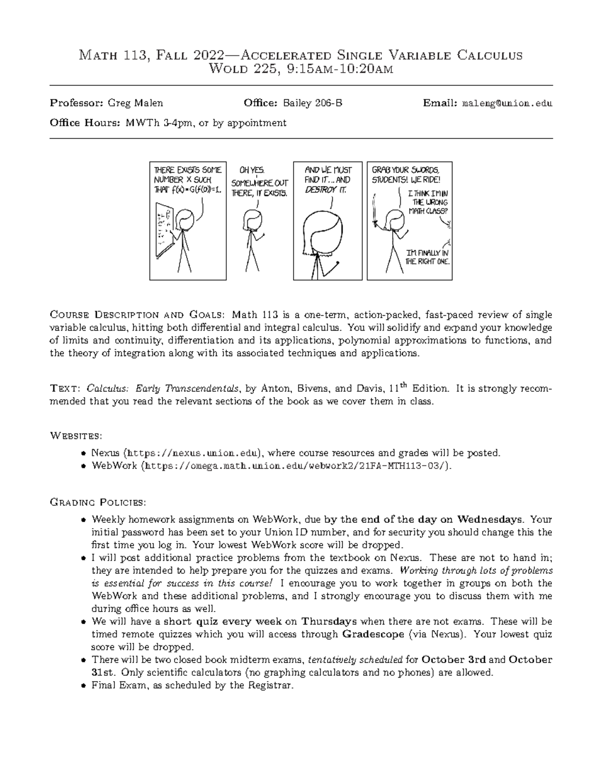 113 F22 Syllabus - Notes for Math 113 - Math 113, Fall 2022—Accelerated ...