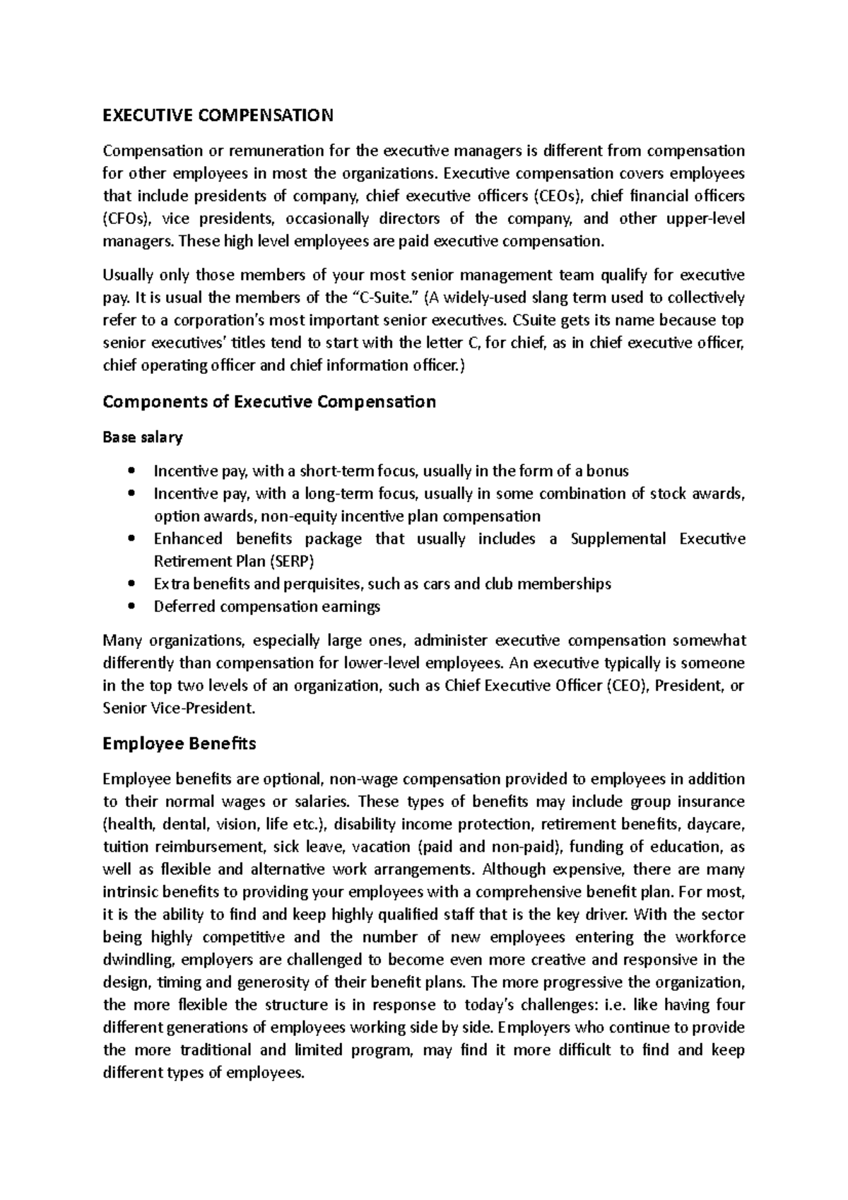 Executive Compensation - EXECUTIVE COMPENSATION Compensation or ...