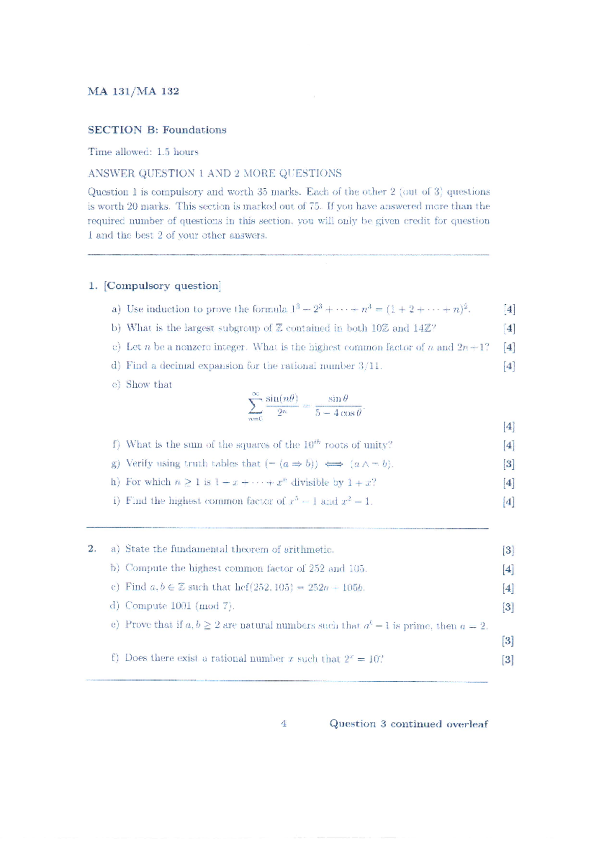 Ma132 foundations exam 2015 0001 - MA133 - Studocu
