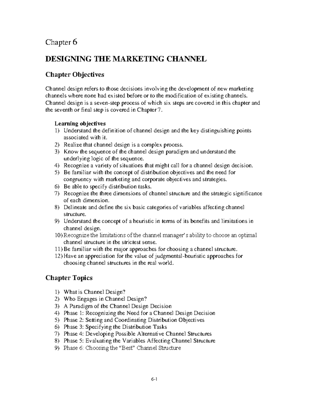 Chapter 06 - none - Chapter 6 DESIGNING THE MARKETING CHANNEL Chapter ...