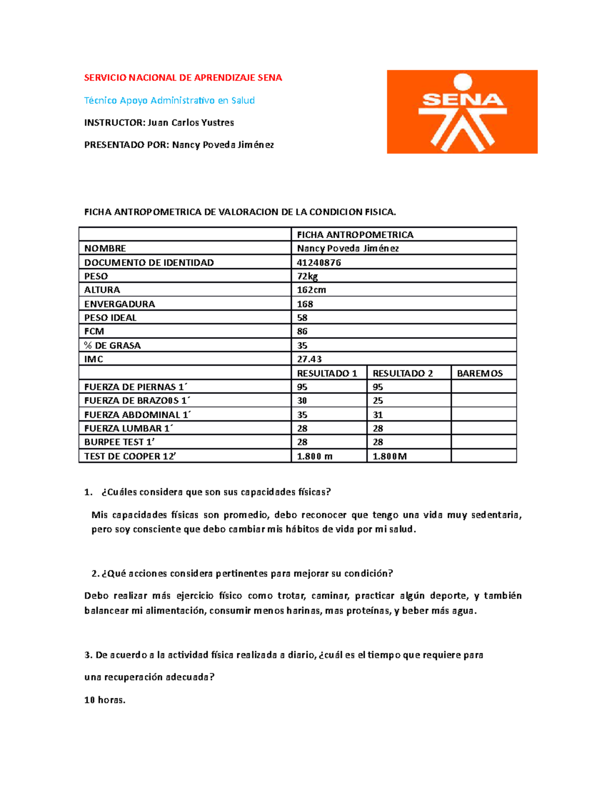 Ficha antropometrica PRIMERA FACE SENA - SERVICIO NACIONAL DE ...