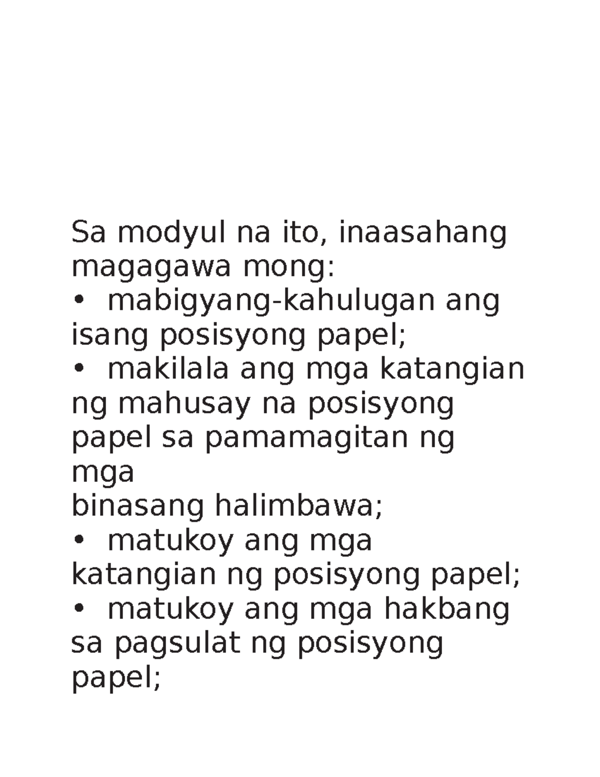 4TH Reviewer FPL FPL Subject Lectures Modyul 7 Sa Modyul Na Ito