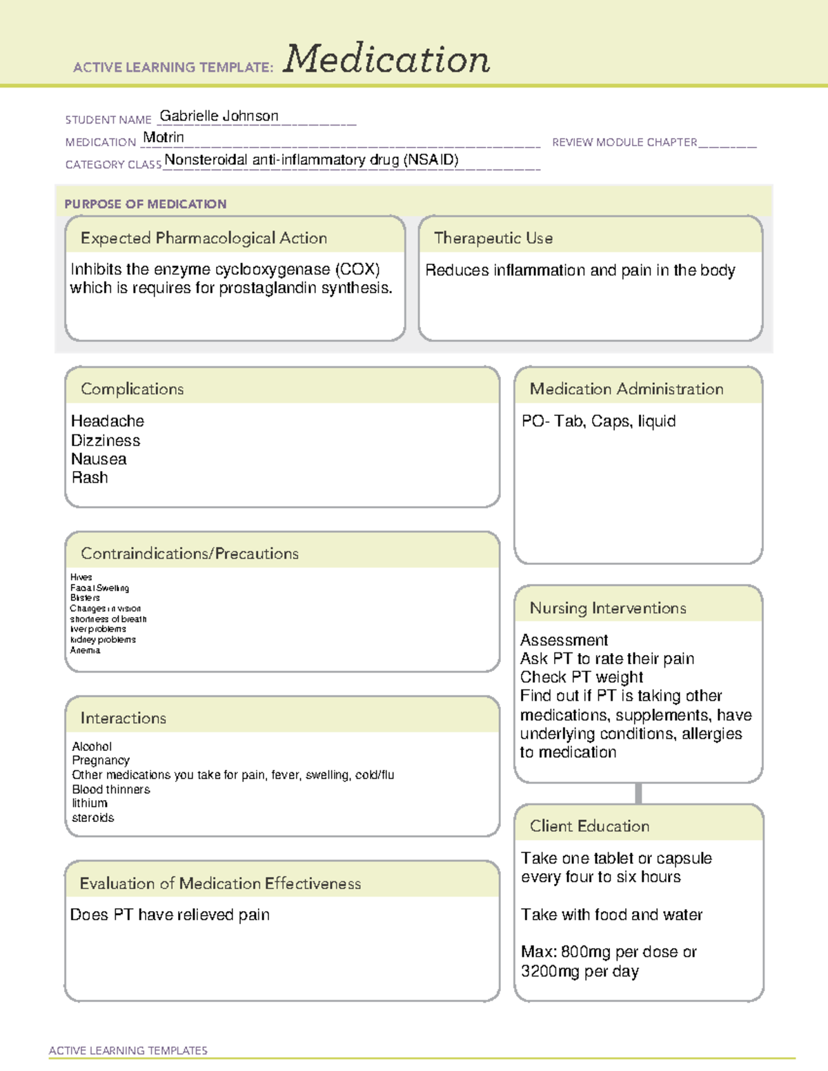 Motrin Alternative Learning Template - ACTIVE LEARNING TEMPLATES ...
