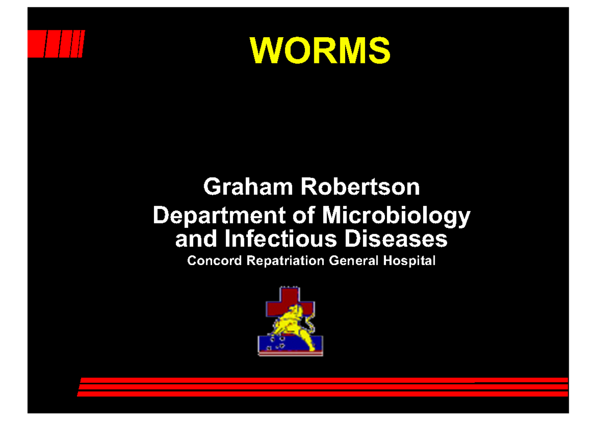 Lab classes Helminths.pdf - WORMS Graham Robertson Department of ...