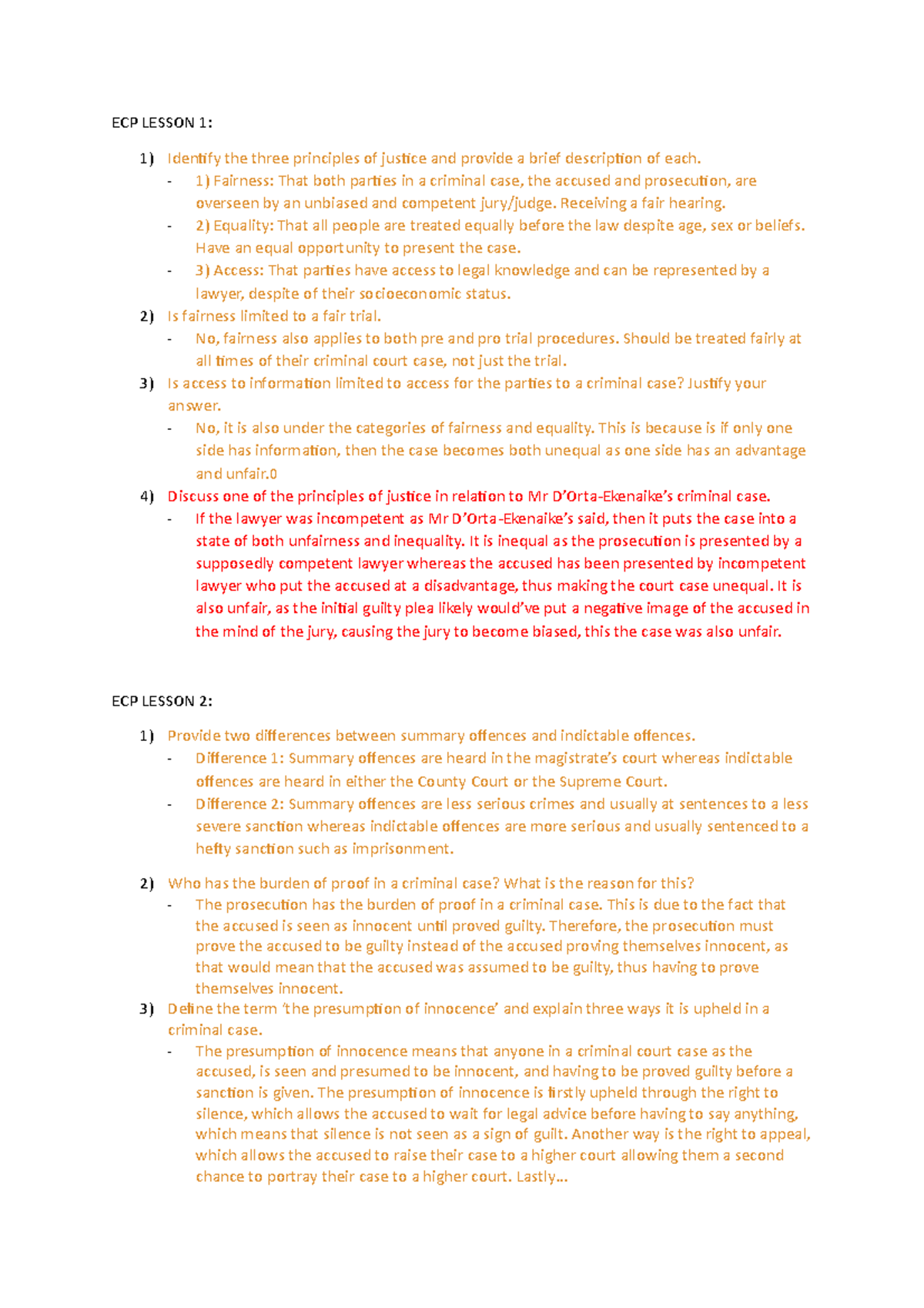 ECP Legal Studies - ECP LESSON 1: Identify the three principles of ...