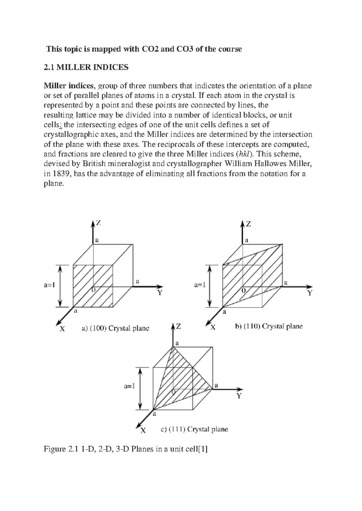 Crystal Structure Lecture Notes 2 - This topic is mapped with CO2 and ...