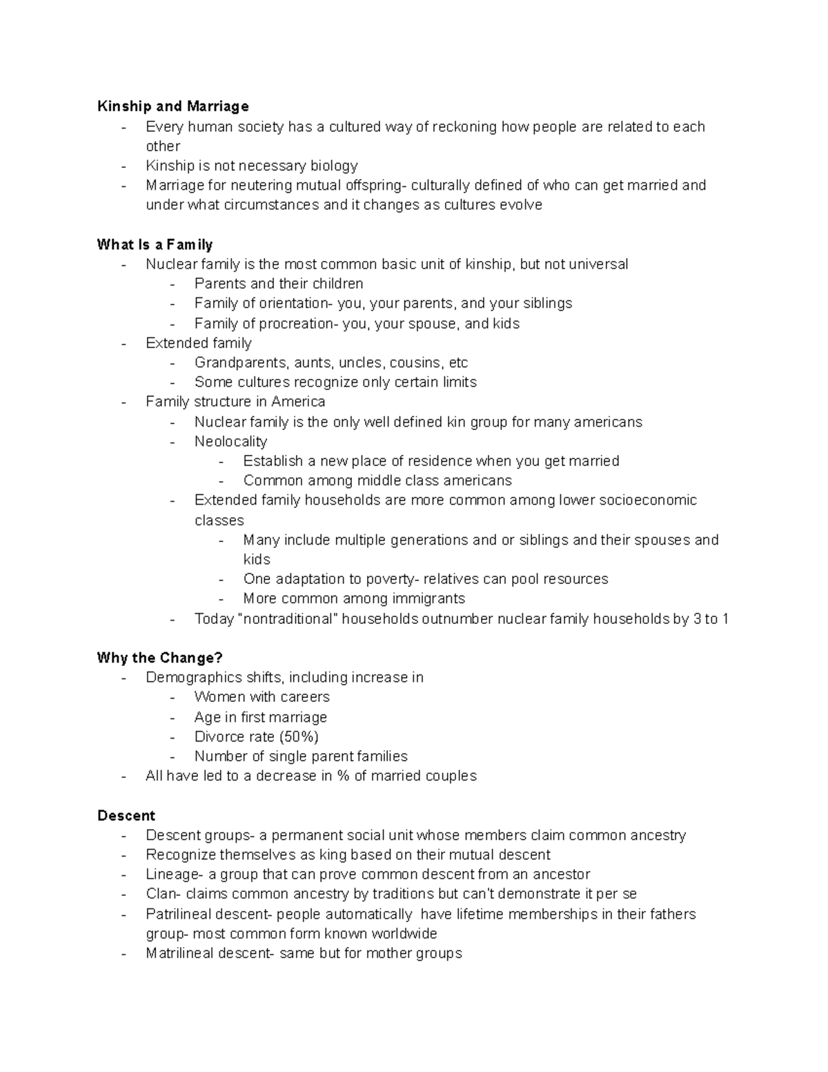 Kinship Marriage and Family Structures: An Overview - Studocu