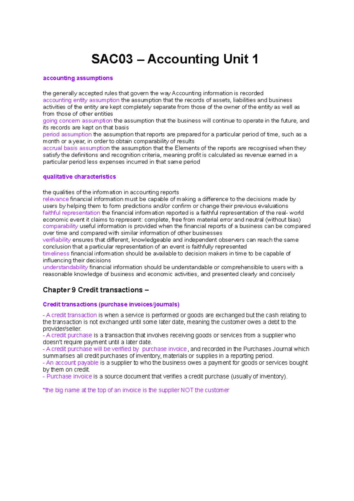 SAC03 – Accounting Unit 1 Chapter 9-10 - SAC03 – Accounting Unit 1 ...