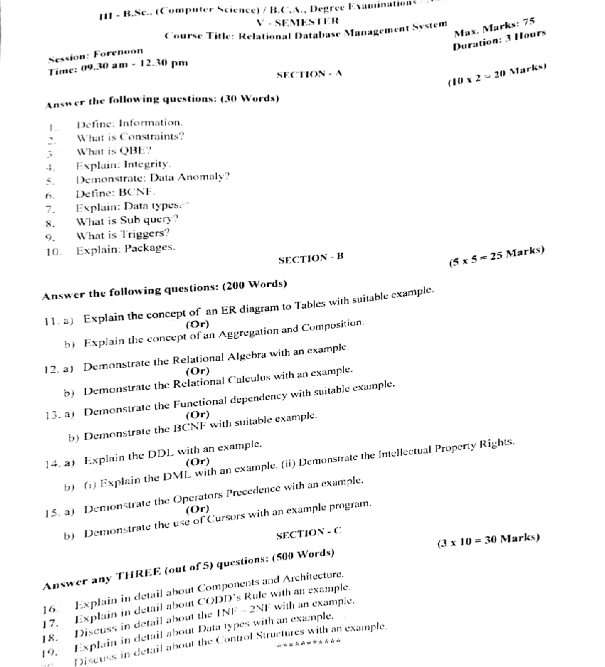 Adobe Scan 11-Nov-2024 - Session: Forenoon Time: 09 am 3 7 8 Ansuer the ...