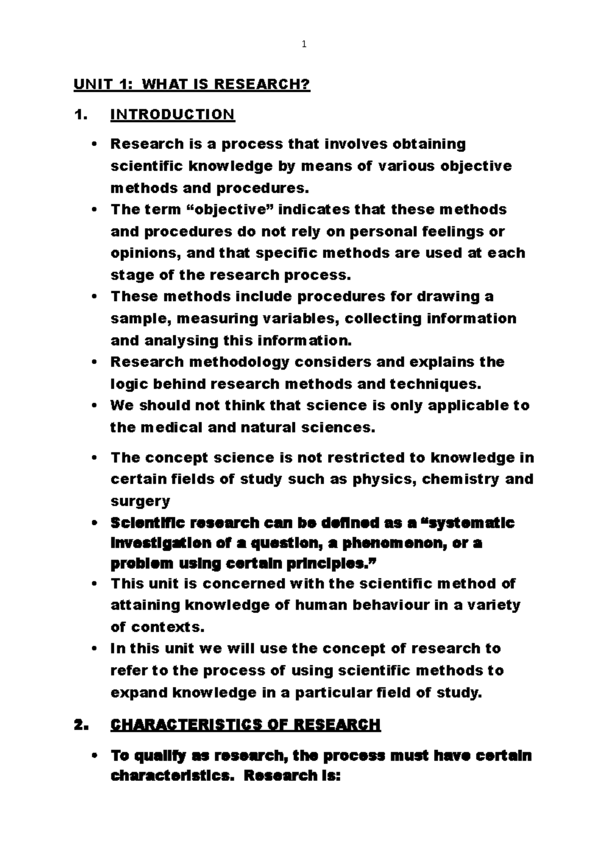 Unit 1 RIM417 - Unit one Principles of reserch - UNIT 1: WHAT IS ...