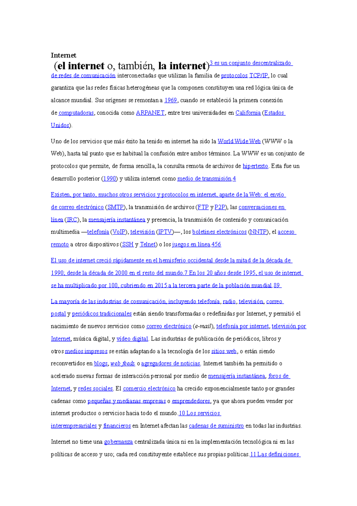 Internet - definición - Internet ( el internet o, también, la internet ...