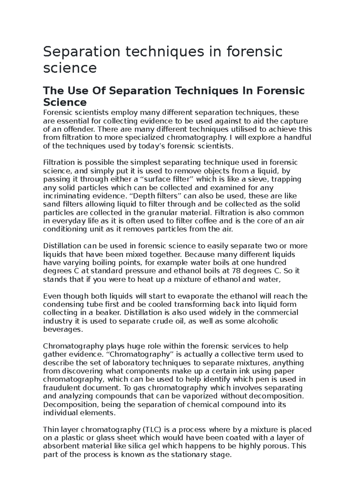 Separation techniques in forensic science - Separation techniques in ...