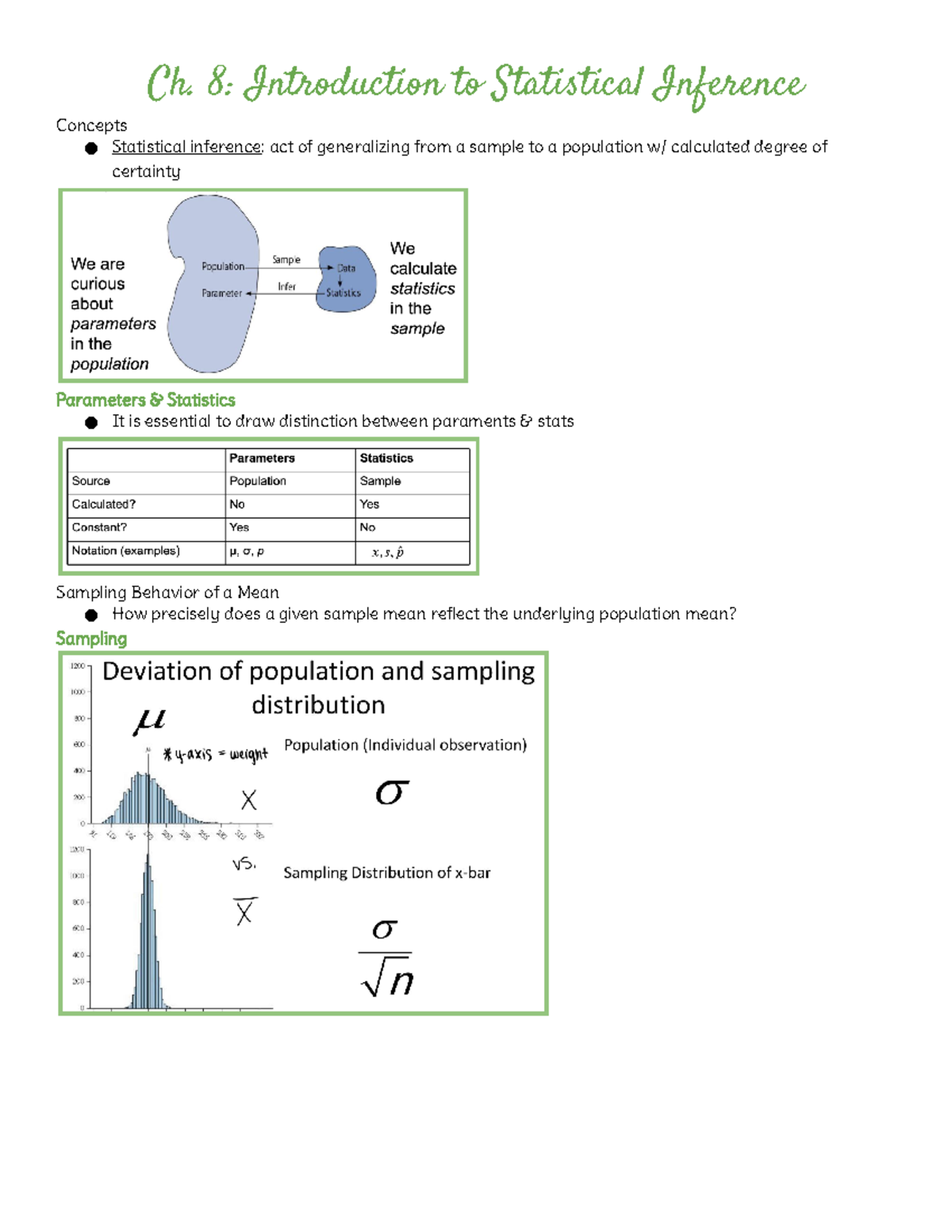 Ch. 8 Introduction to Statistical Inference - Ch. 8: Introduction to Statistical Inference ...