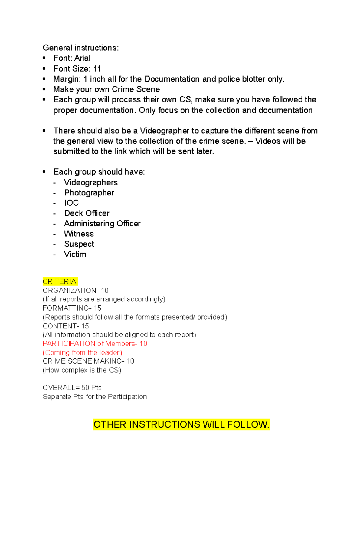 CDI 5 Final Requirement - General instructions: Font: Arial Font Size: 11 Margin: 1 inch all ...