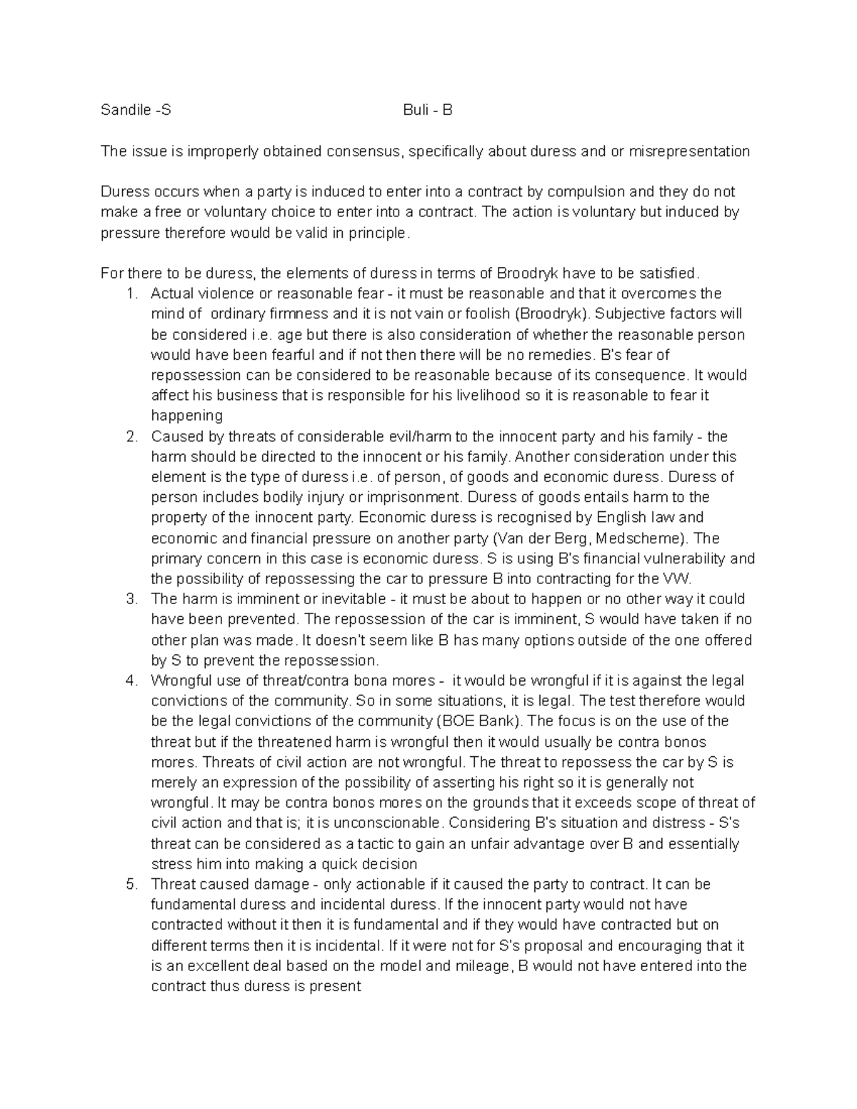 Tutorial 15 Contract - Sandile -S Buli - B The issue is improperly ...