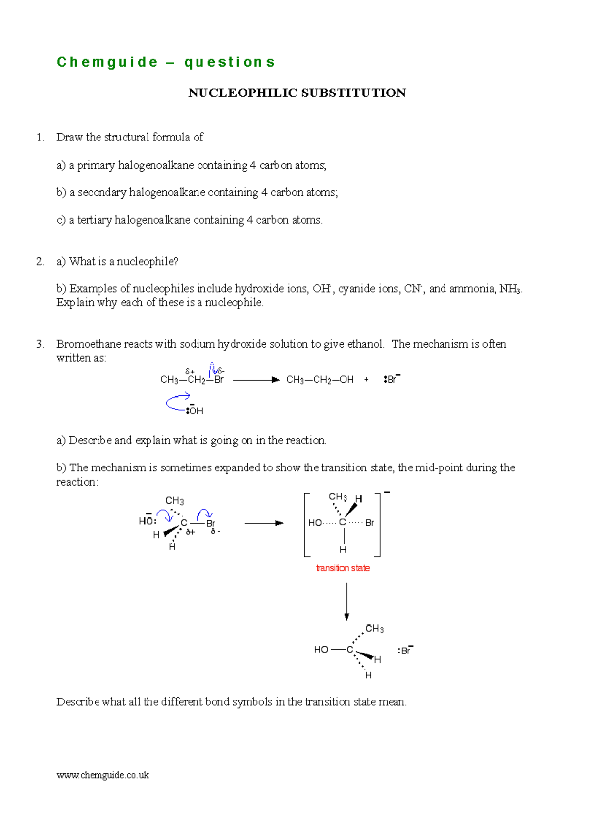 Q-nucsubst - Something i needed to practics - C h e m g u i d e – q u e ...