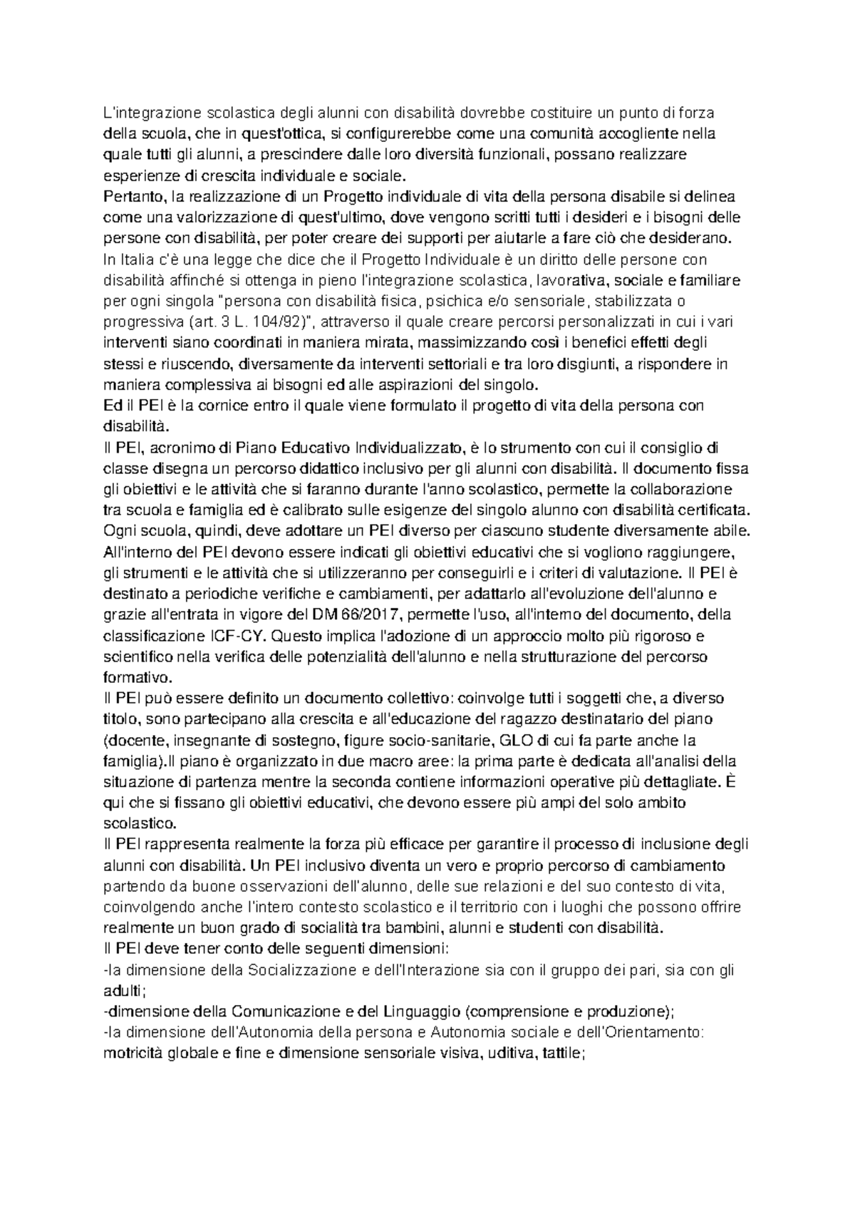 Relazione Bes lo piccolo Veronica Bentivegna - L’integrazione ...