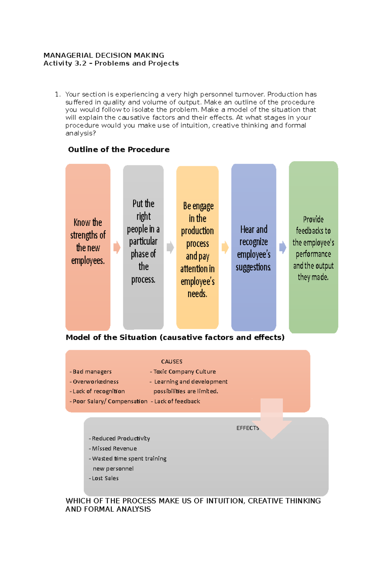 Operations Management - MANAGERIAL DECISION MAKING Activity 3 ...