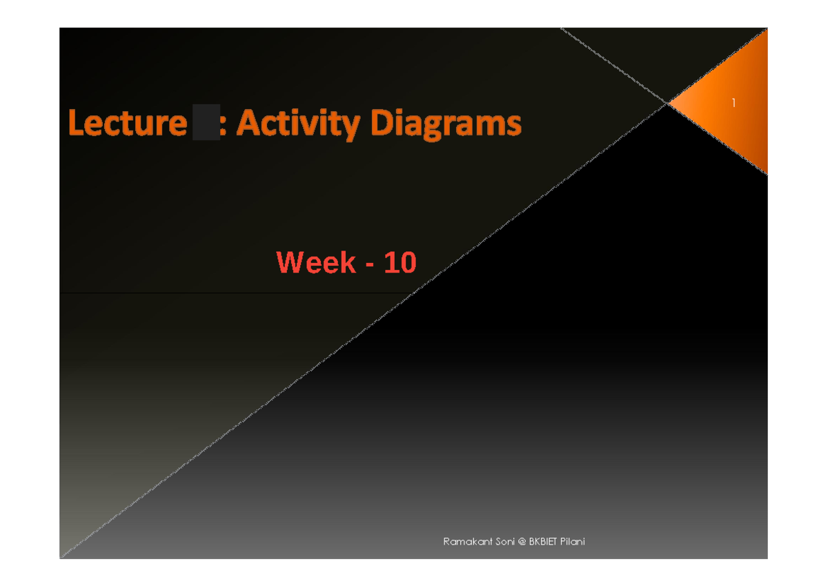 Week 10 - Activity Diagrams with Case Study - Week - Activity Diagram ...