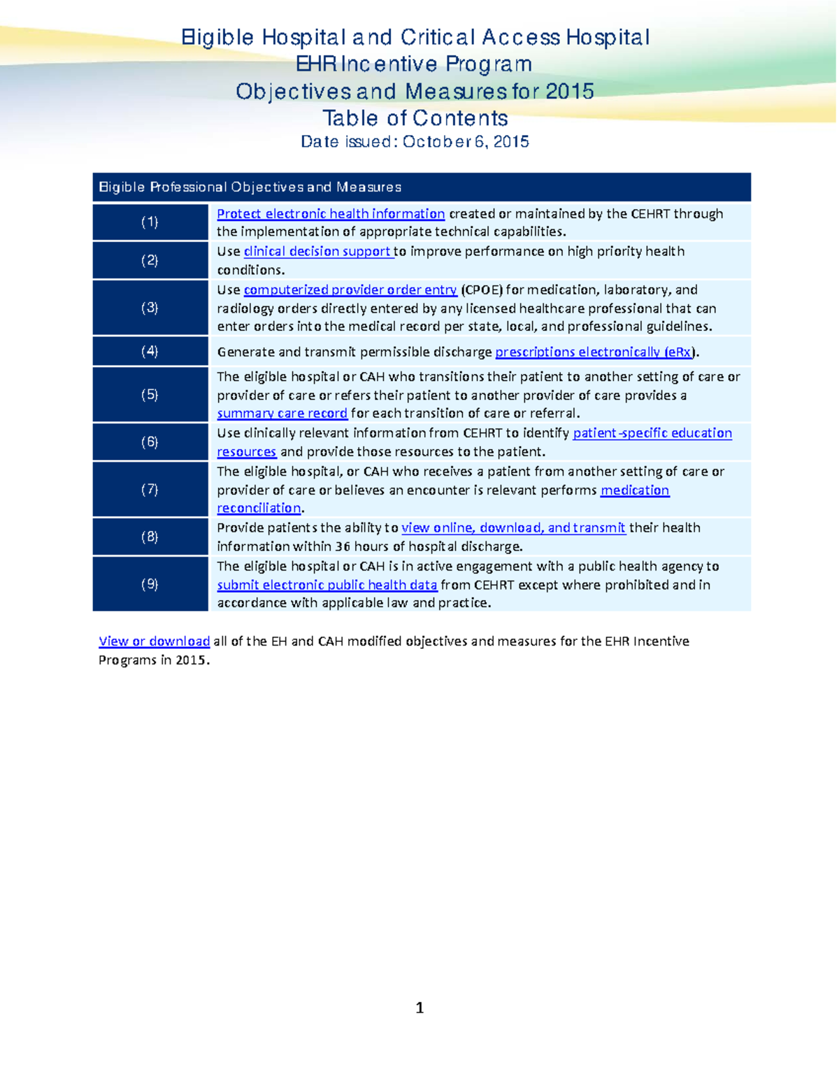 CMS EHR - All details about EHR implementation - Elig ib le Ho sp ita l ...