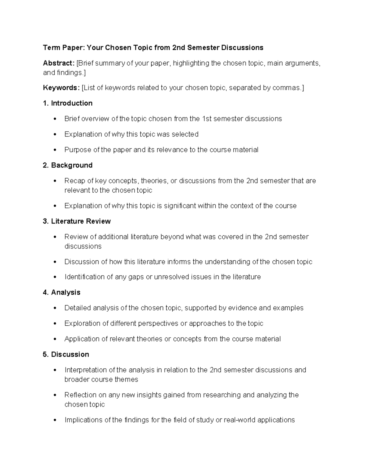 Term-Paper-template - Not assigned - Term Paper: Your Chosen Topic from ...