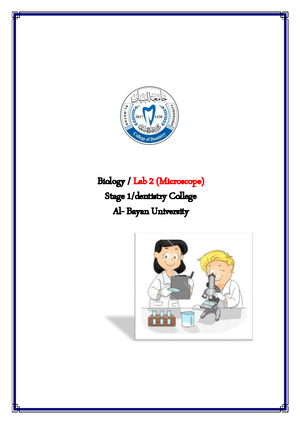 Lab 7 biology - Stage 1/ college of dentistry Al-Bayan university ...