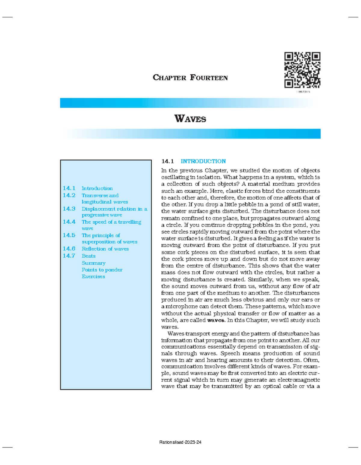 11-Physics- Ncert-Chapter-14 waves: Waves of different kinds are described with required ...