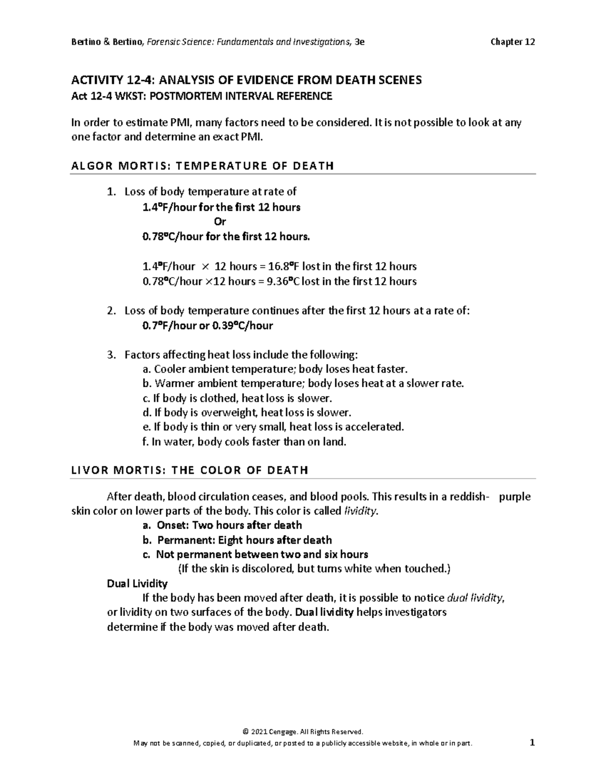 PMI References - PMI reference tables - Bertino & Bertino, Forensic ...