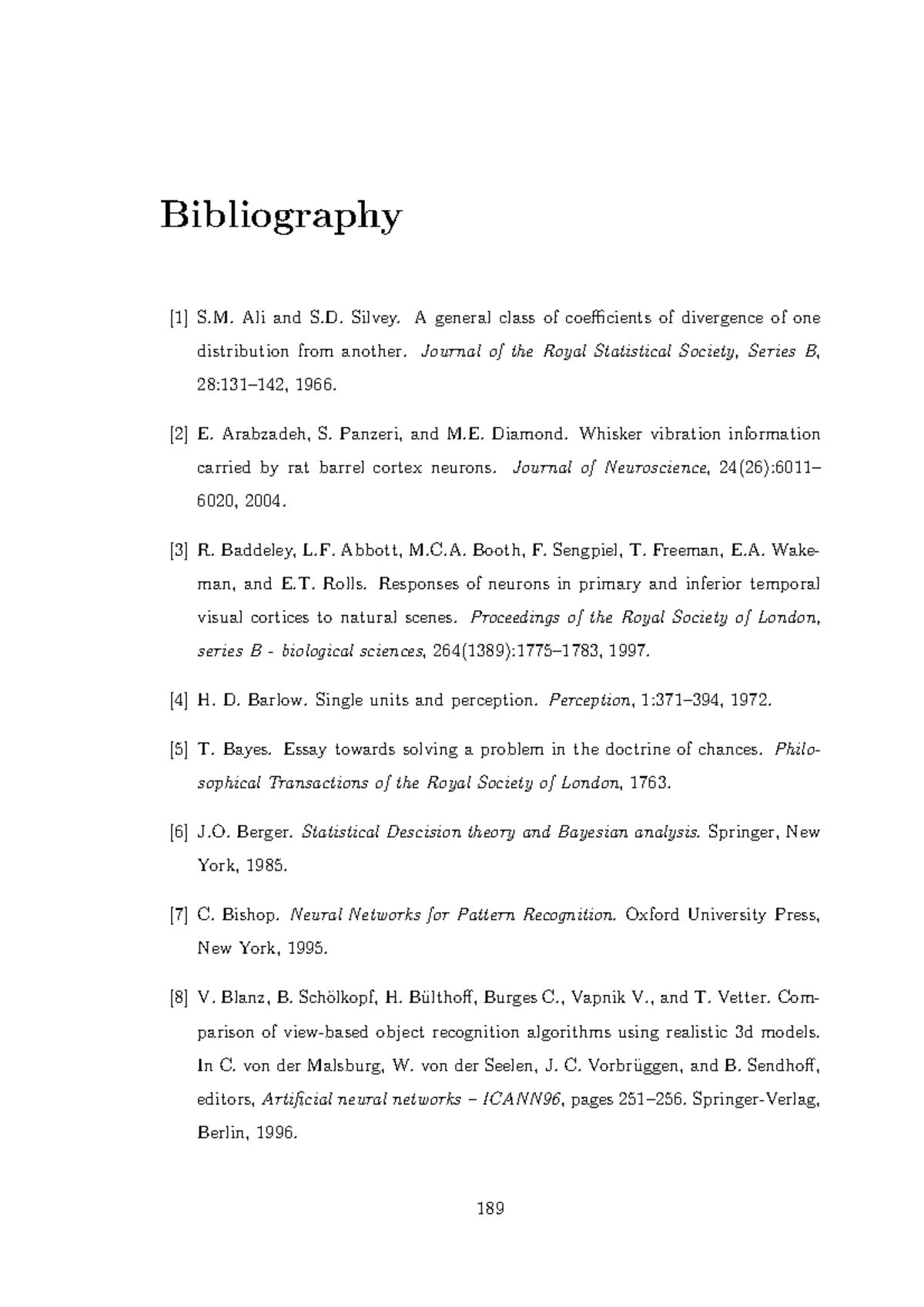 Bayesian Behaviour 29 Bibliography [1] S Ali And S Silvey A