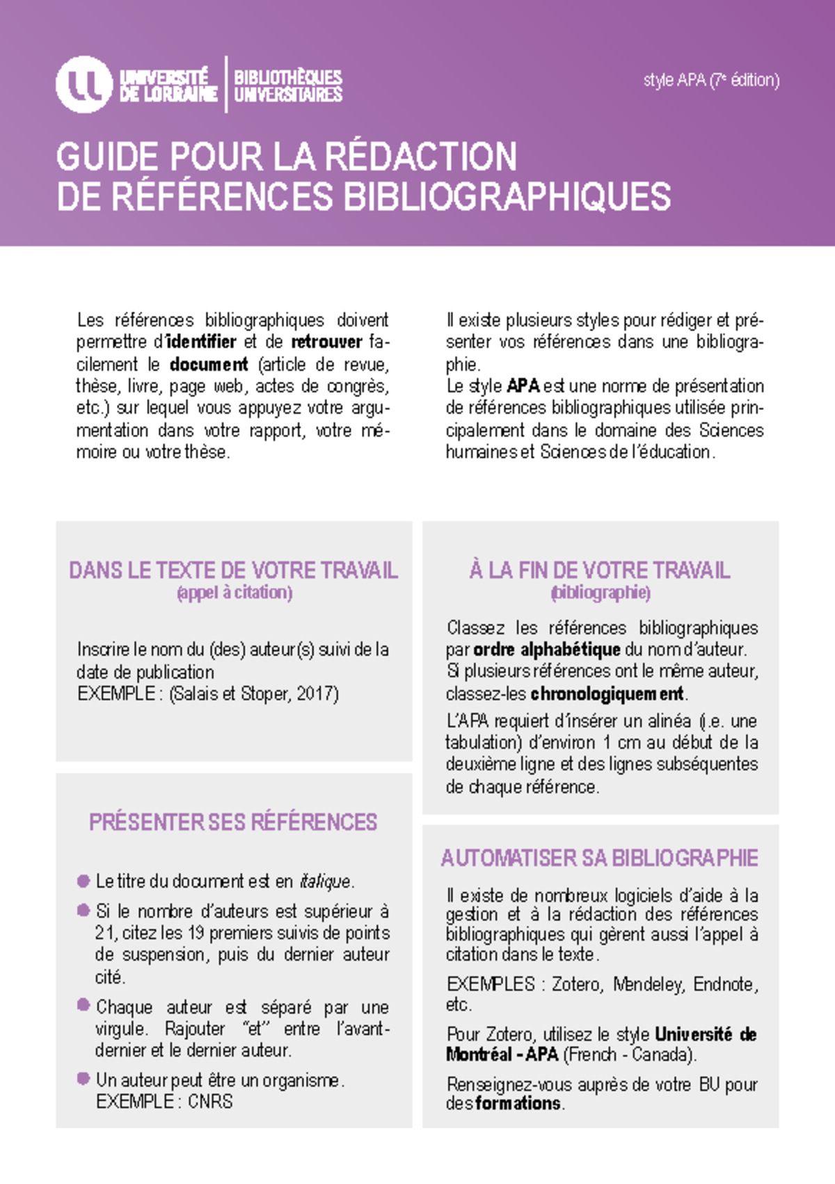 Guide biblio historio - Classez les références bibliographiques par ...