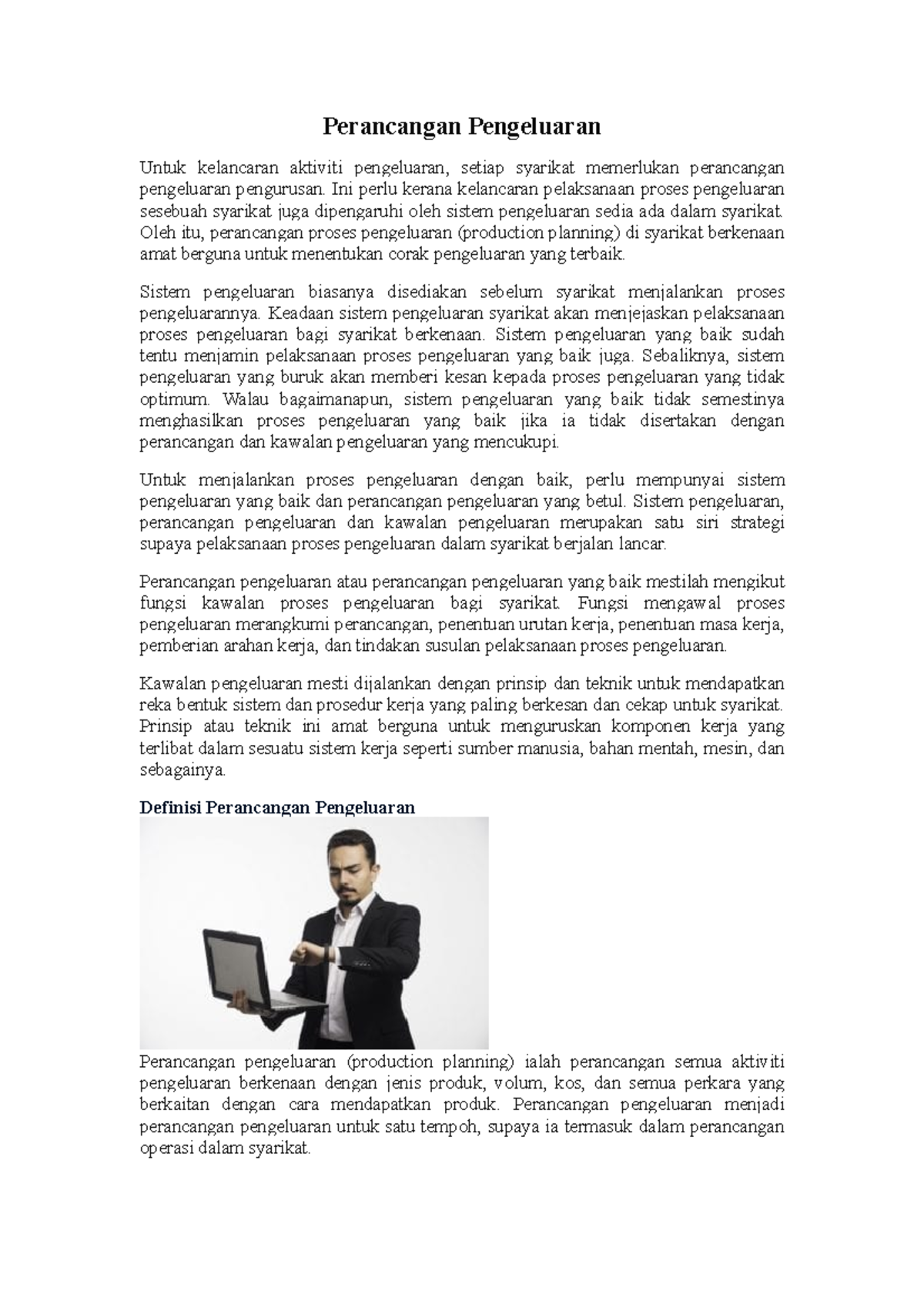 Production Planning (20) - Perancangan Pengeluaran Untuk kelancaran ...