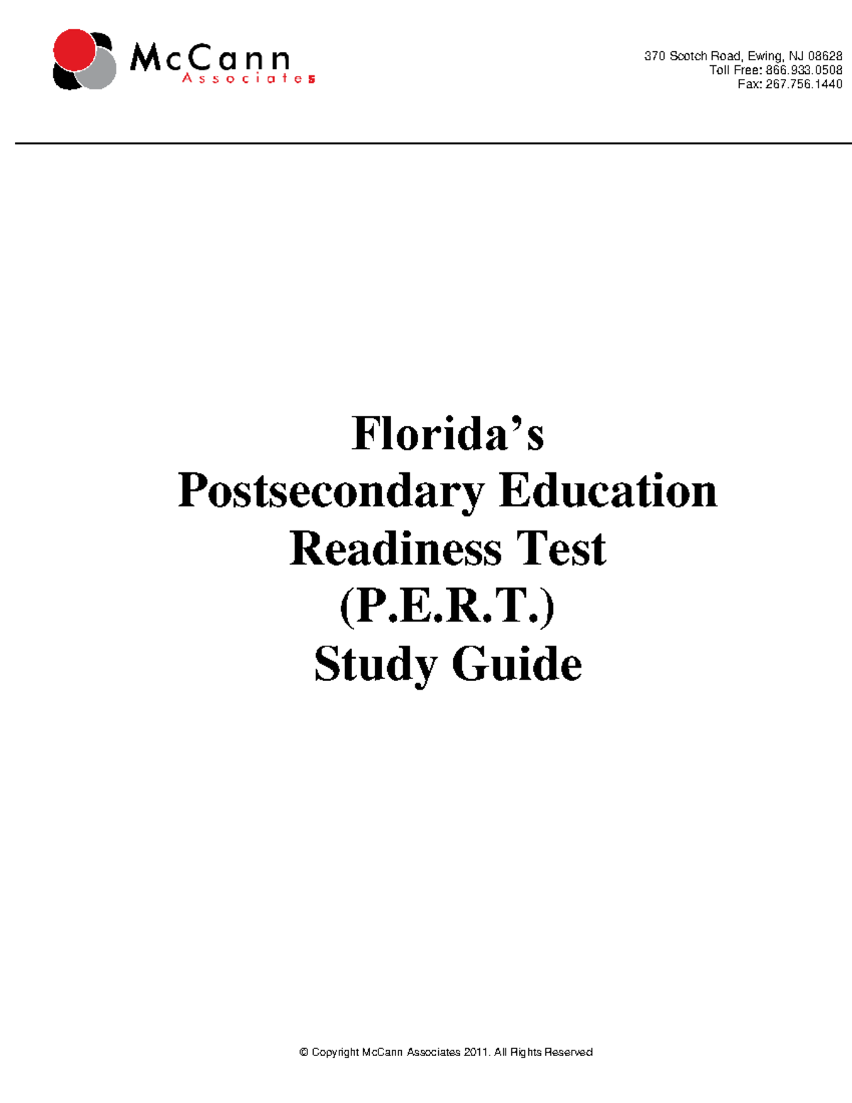 Official pert study guide - Toll Free: 866. Fax: 267. Florida’s ...