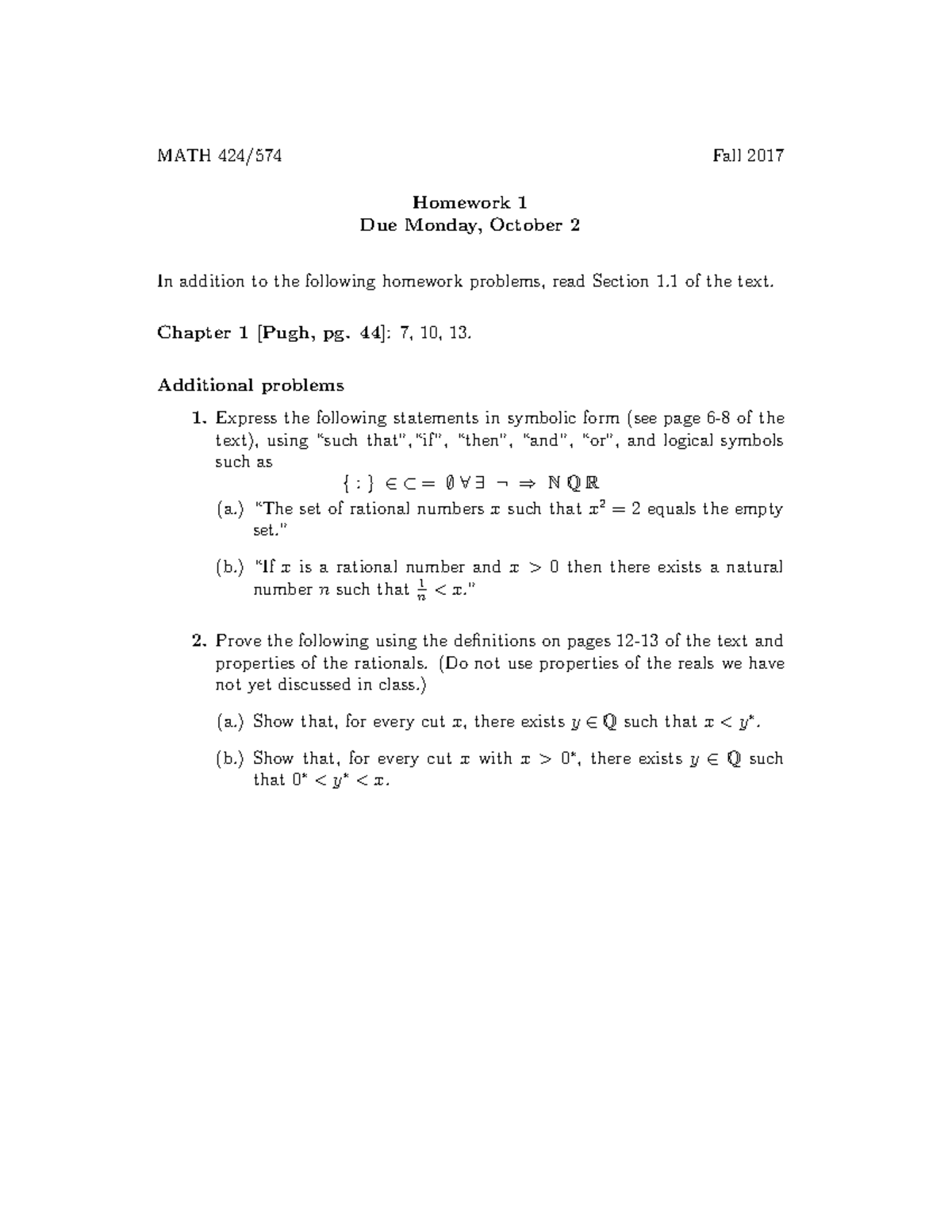 HW1 - MATH 424 MARIANNA HW SOLUTIONS - MATH 424/574 Fall 2017 Homework ...