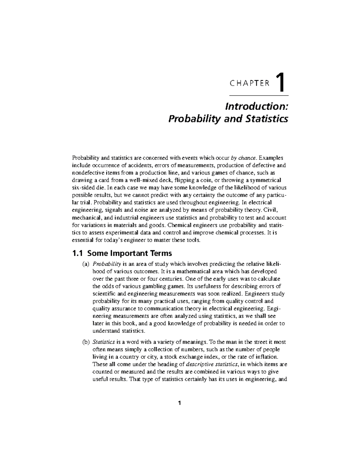 Strat prob p1 - C H A P T E R 1 Introduction: Probability and ...