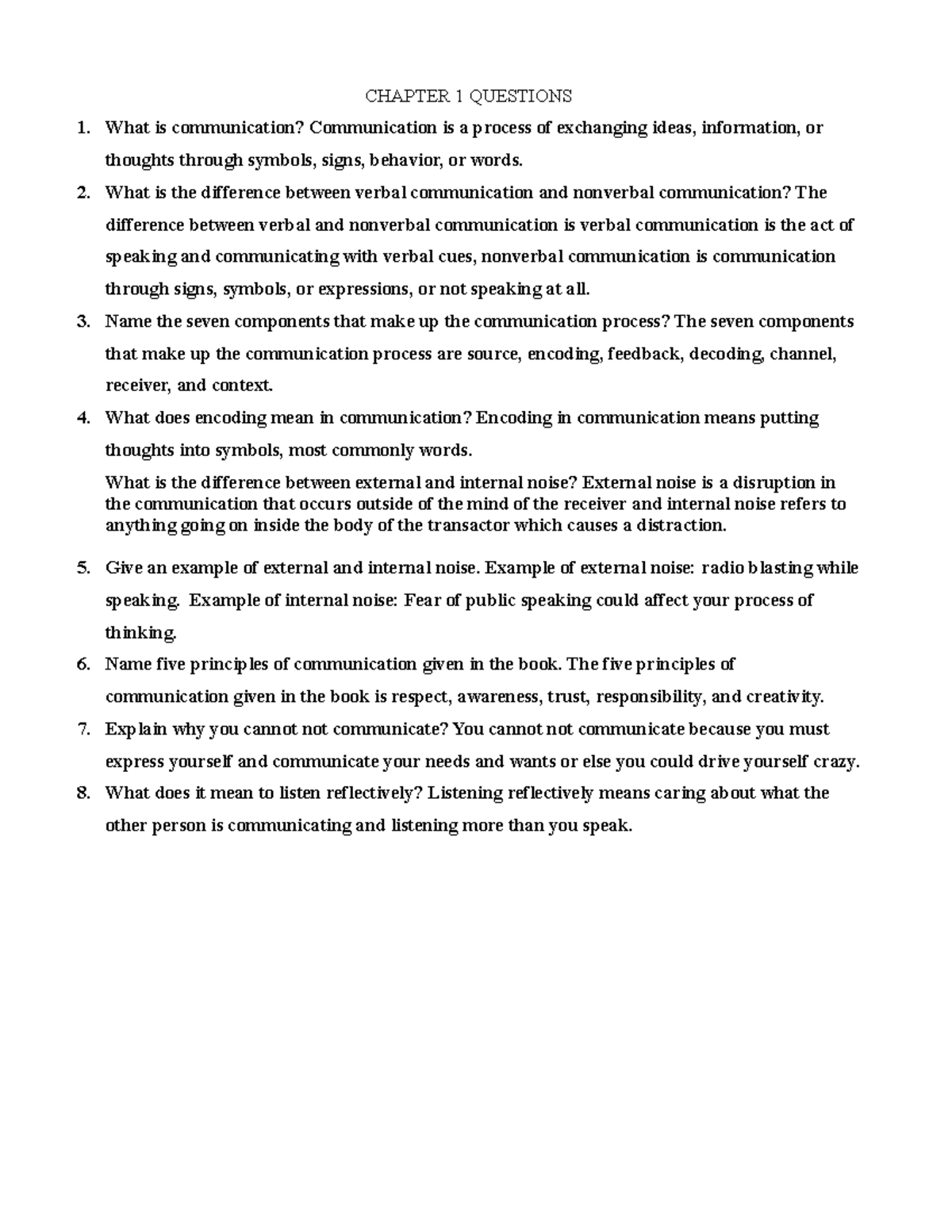 Chapter 1 Questions ps - Notes - CHAPTER 1 QUESTIONS What is ...