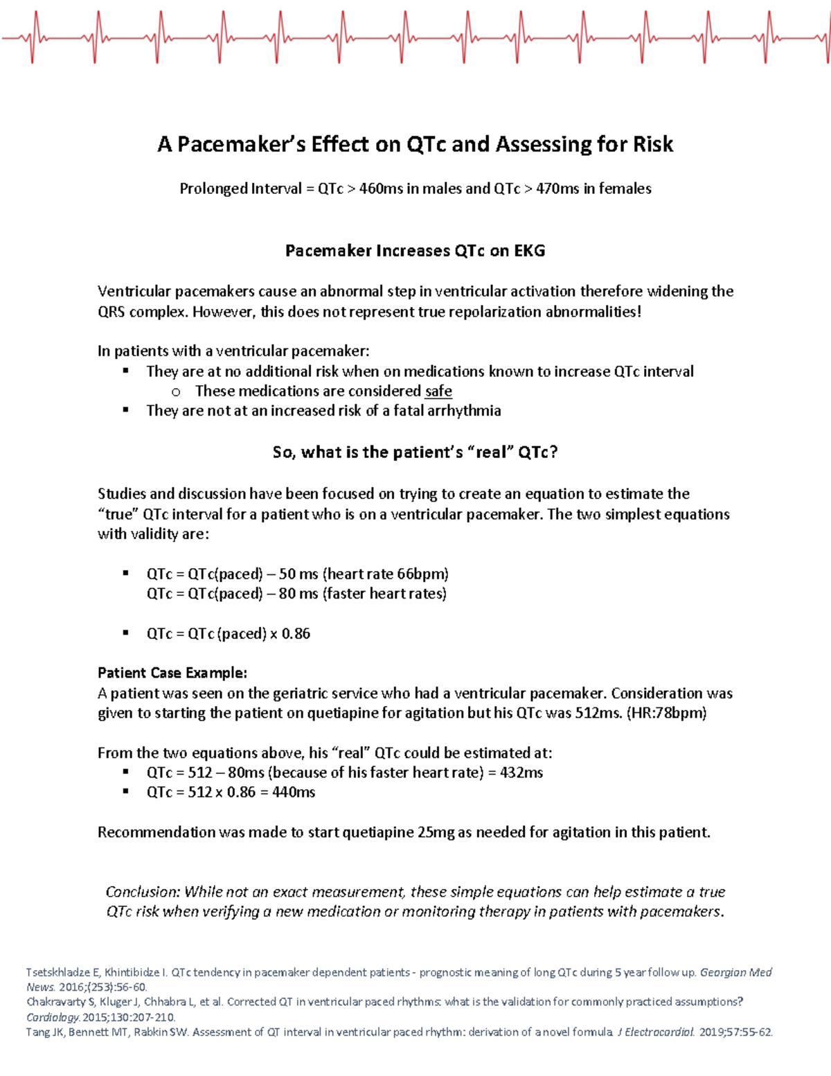 QTC Pacemaker - A Pacemaker9s Effect on QTc and Assessing for Risk ...