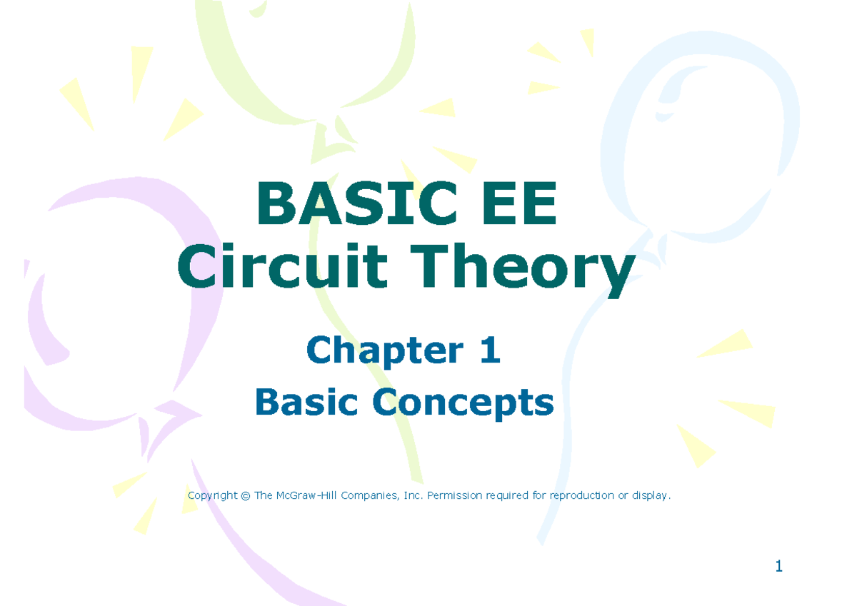 Basic EE CH01 - ooooo - BASIC EE Circuit Theory Chapter 1 Basic ...
