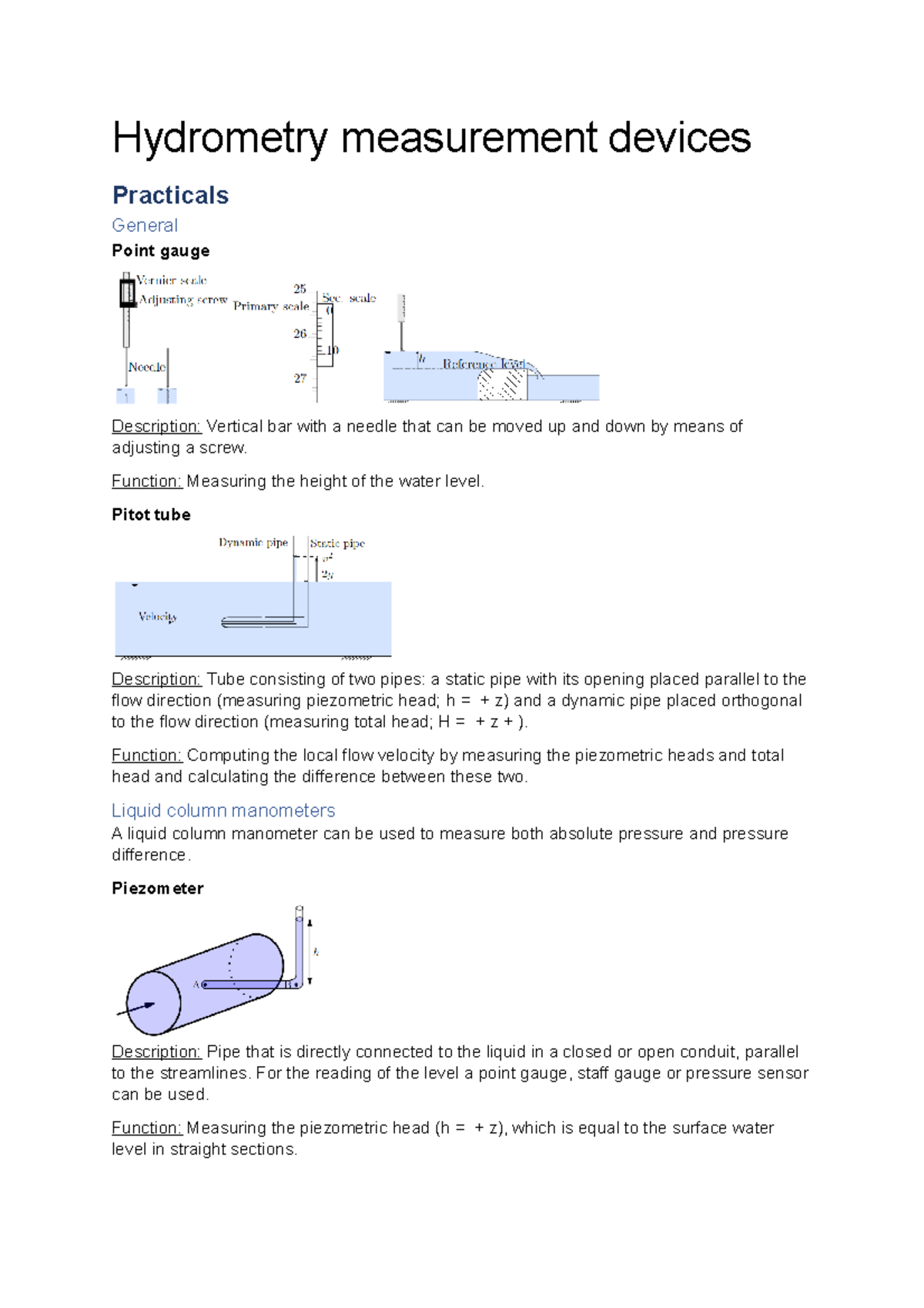 Hydrometry measurement devices - Hydrometry measurement devices ...
