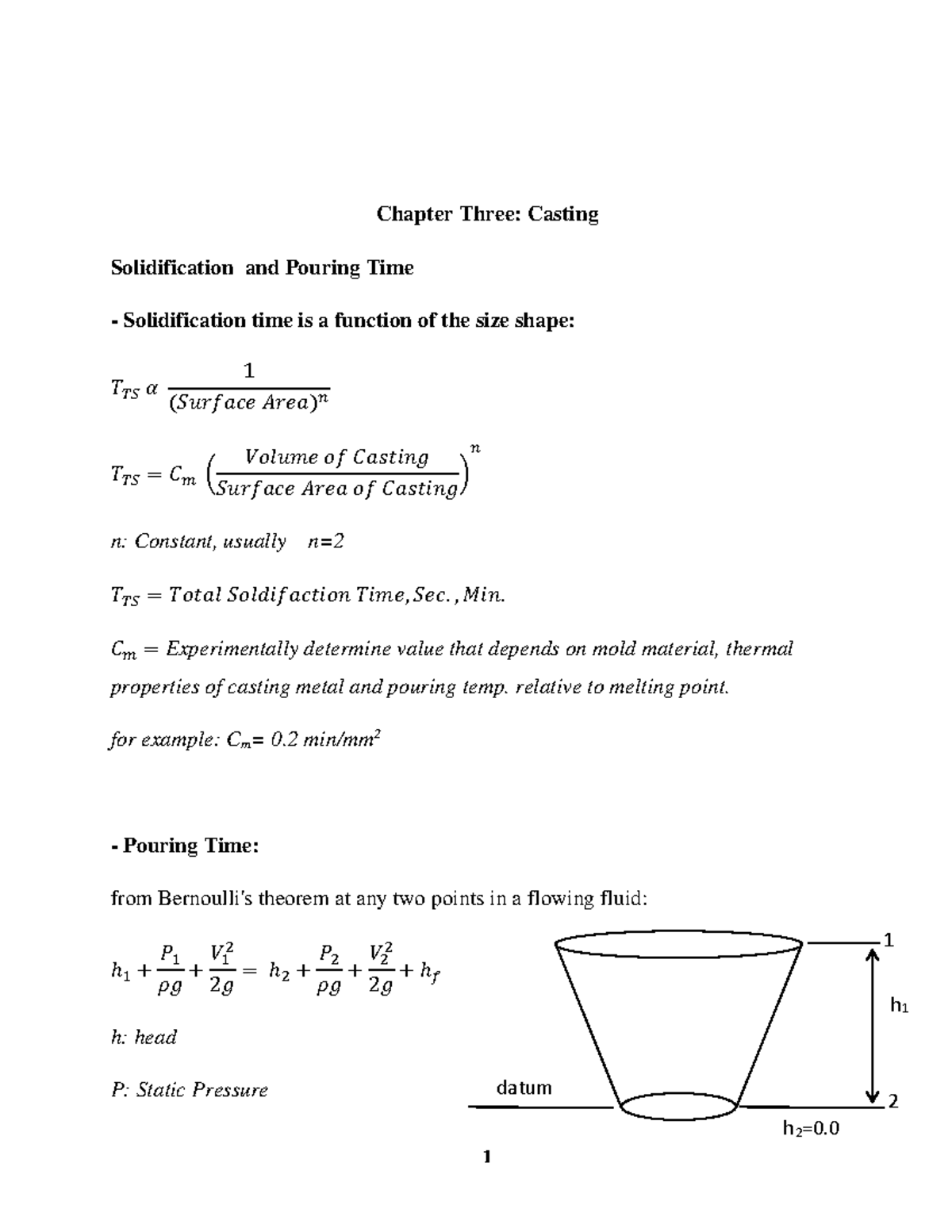 Chapter Three Casting- Solidification - Mechanical Engineering ...