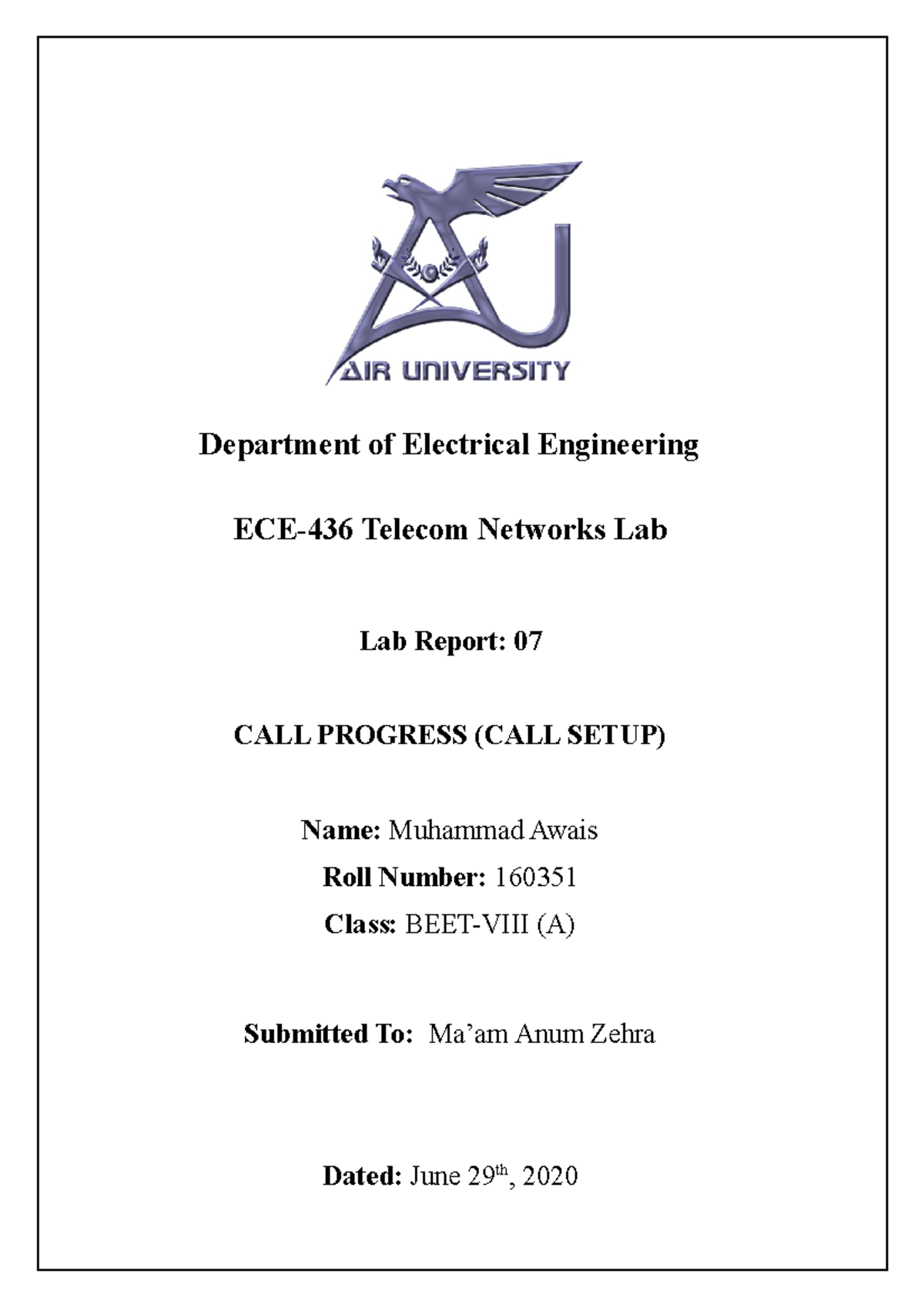 Lab7TN - Telecom networks advanced - Department of Electrical ...