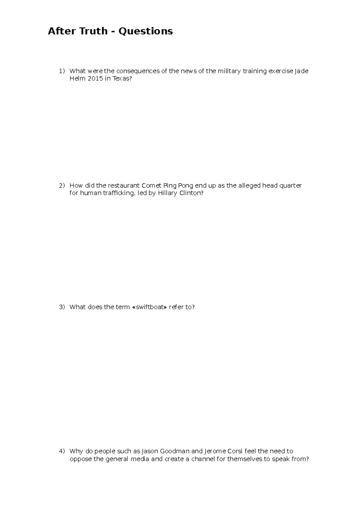 After Truth tasks super kapitela 9 og sånn - Engelsk språk - ENGMAU641 ...