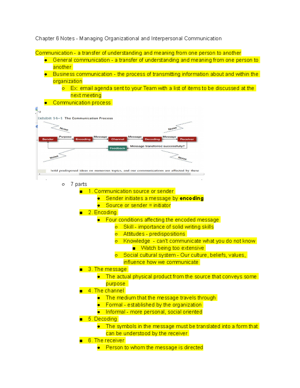 Chapter 6 Notes - Managing Organizational and Interpersonal ...