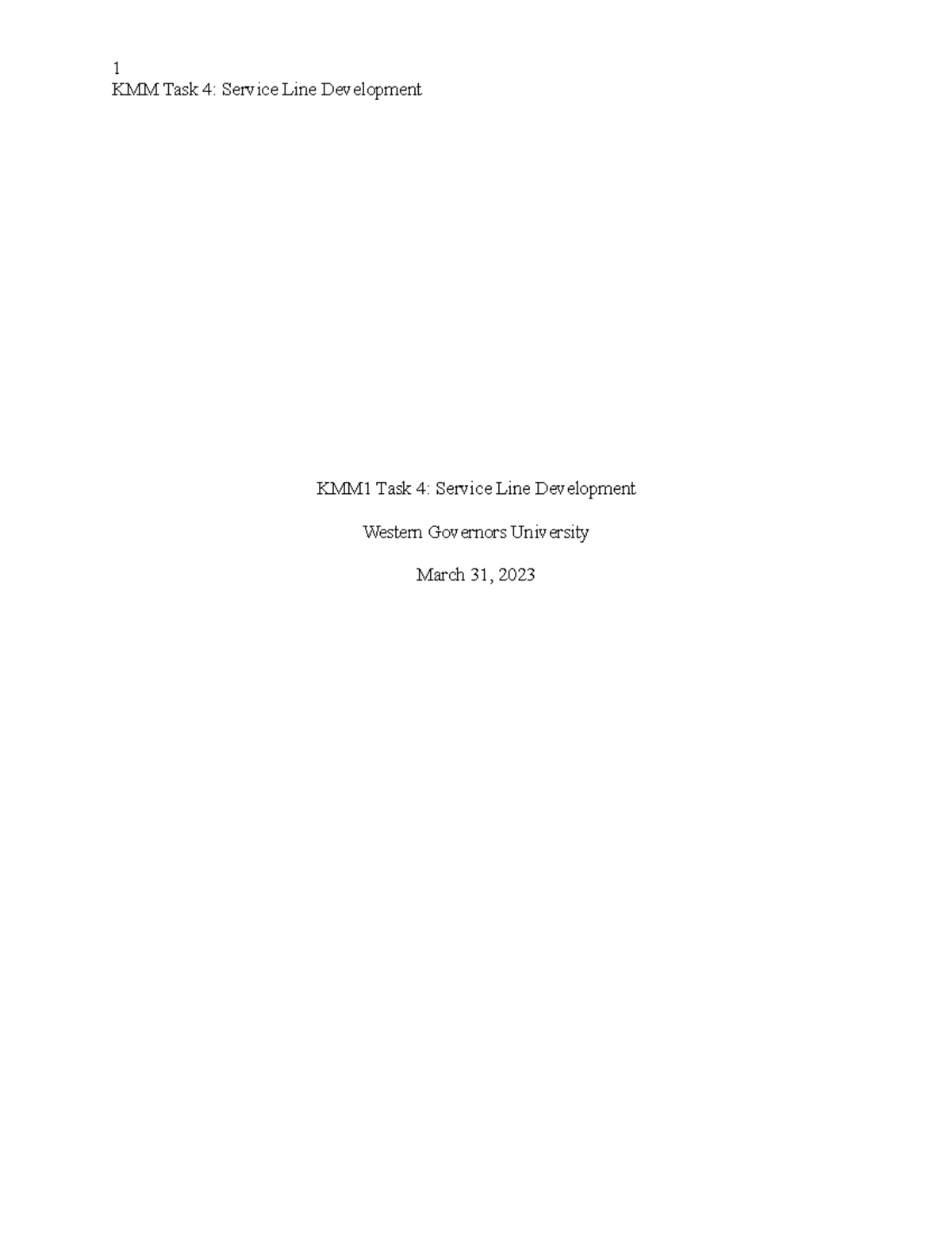 AMT2 Task 4 - Passed on first attempt - KMM Task 4: Service Line ...