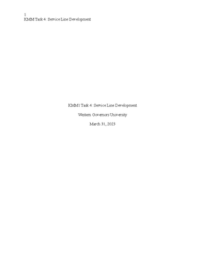 Service LINE Proposal - Task 4: Service Line Development Case Study ...