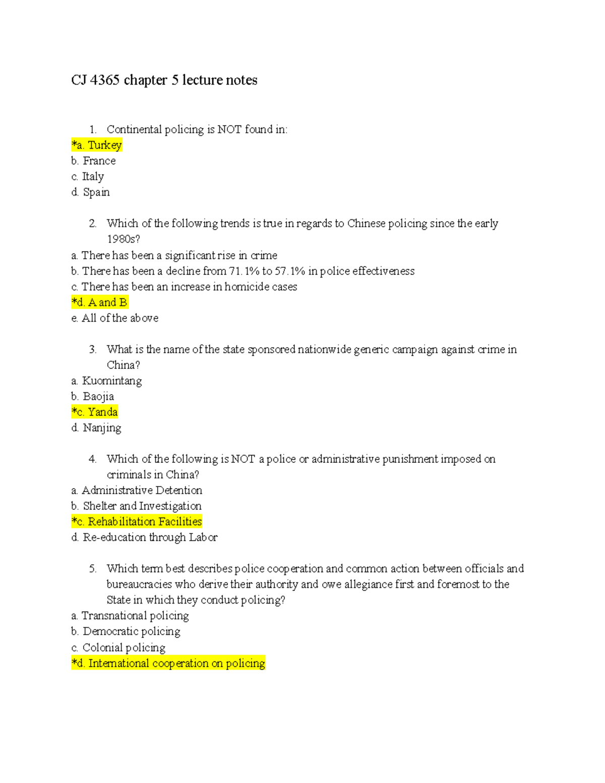 CJ 4365 chapter 5 lecture notes - CJ 4365 chapter 5 lecture notes ...