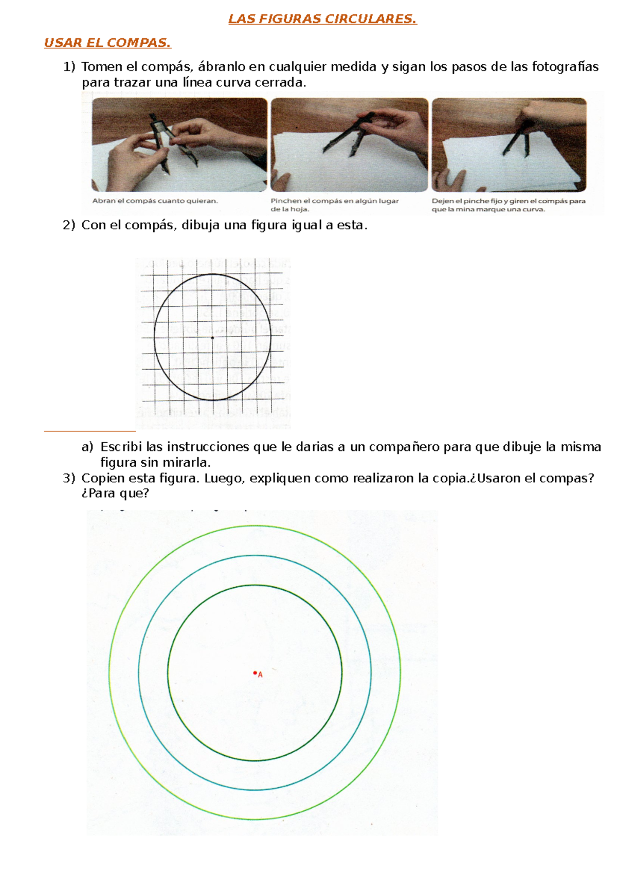LAS Figuras Circulares - LAS FIGURAS CIRCULARES. USAR EL COMPAS. 1 ...