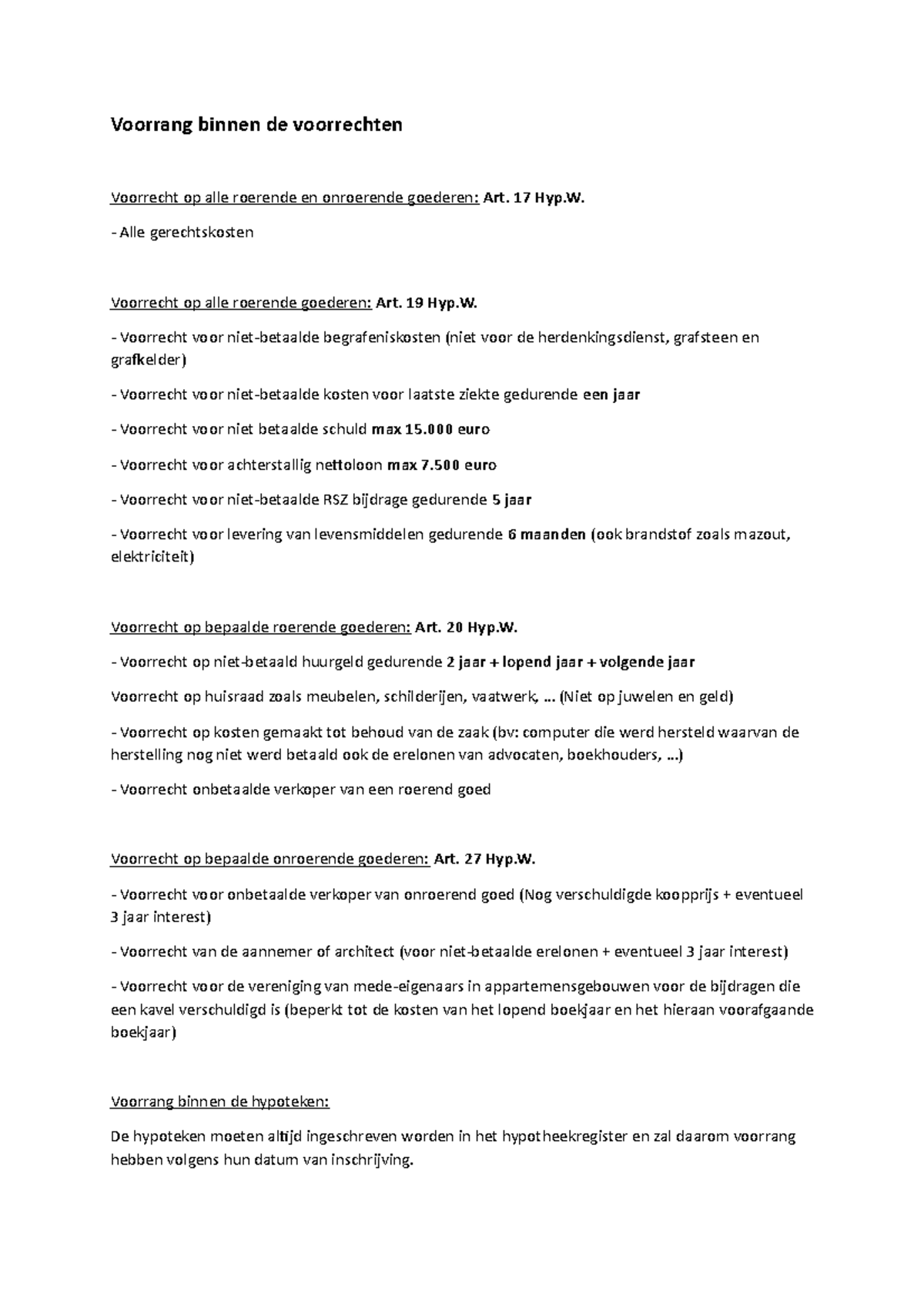 Voorrang binnen de voorrechten - Voorrang binnen de voorrechten ...