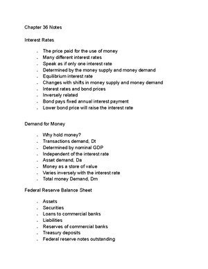 Chapter 34 Notes - Chapter 34 Notes Functions of Money Medium of ...