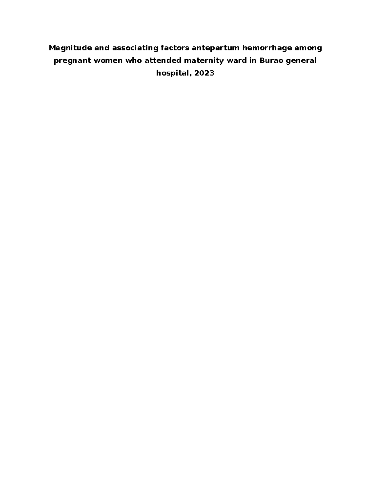 Complete Proposal EDIT ONE - Magnitude and associating factors ...